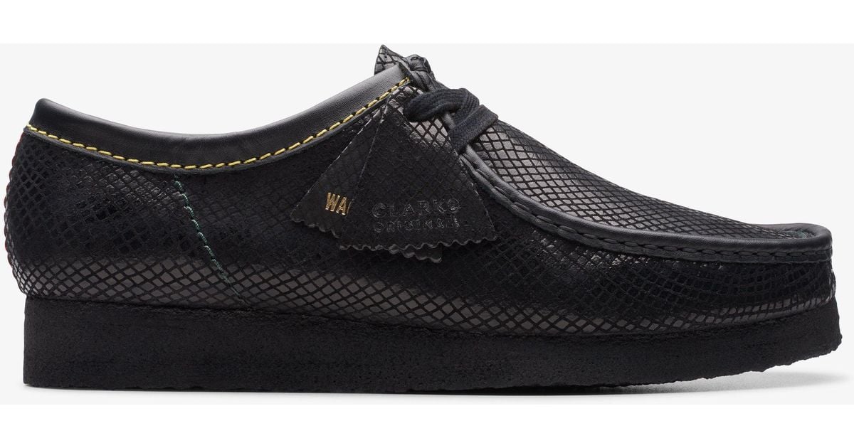 Clarks Wallabee Snake Shoes in Black for Men | Lyst UK