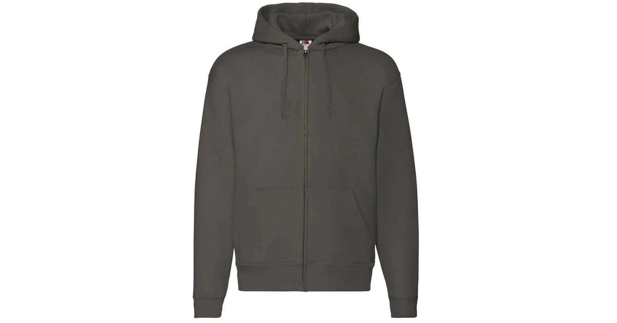 Fruit Of The Loom Adult Premium Full Zip Hoodie in Grey | Lyst UK
