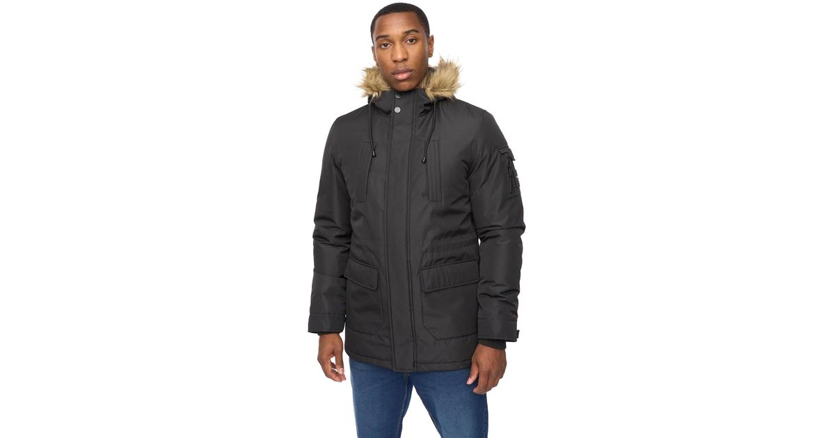 Crosshatch Parkmoore Mve Parka in Black for Men | Lyst UK