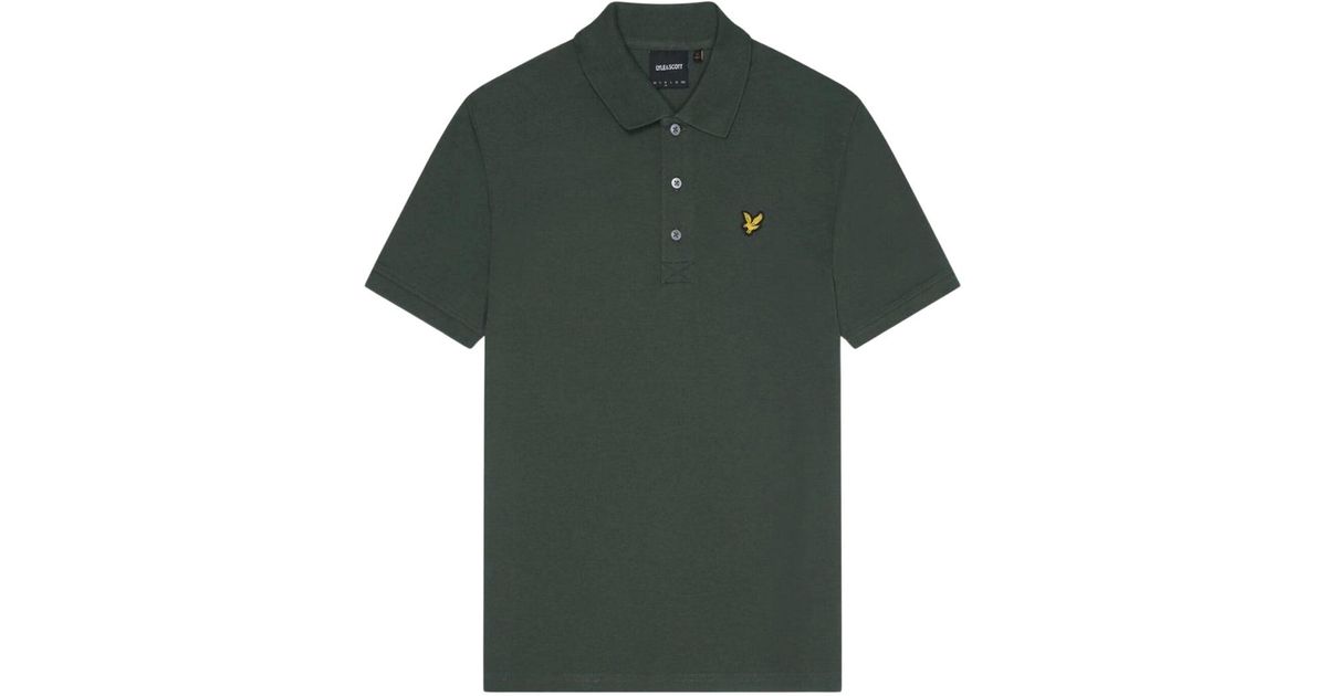 Lyle & Scott Branded Chest Logo Deep Polo Shirt Material_Cotton in ...