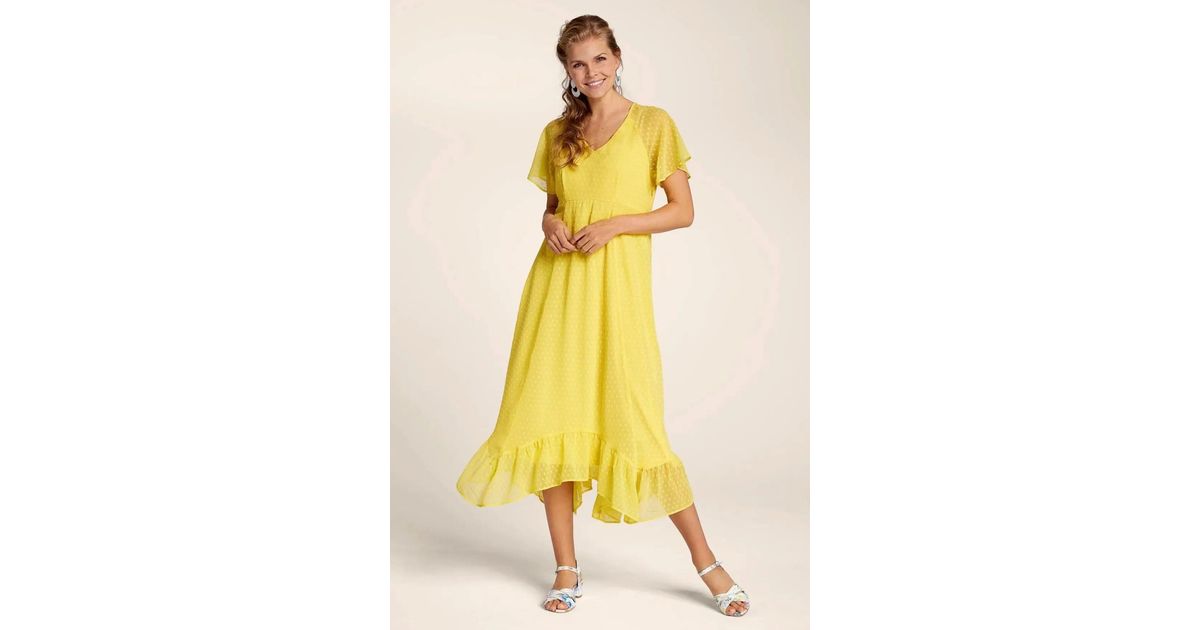 Secret Label Dobby Floaty Summer Dress in Yellow | Lyst UK