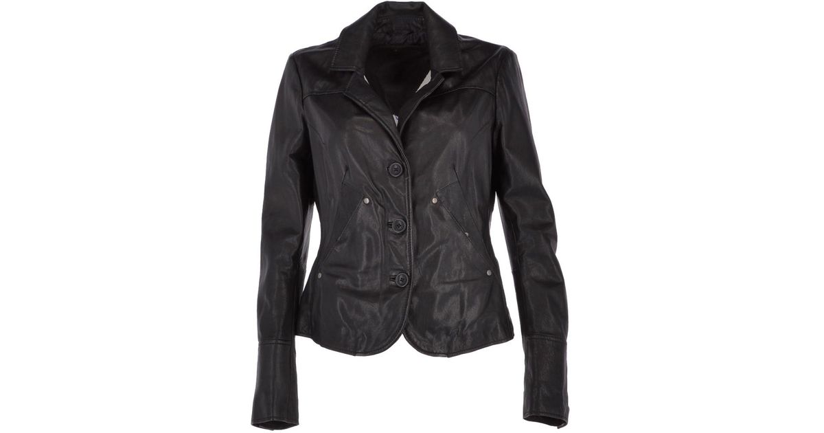 Brampton London 'Ballina' Real Leather Short Blazer Jacket in Black ...
