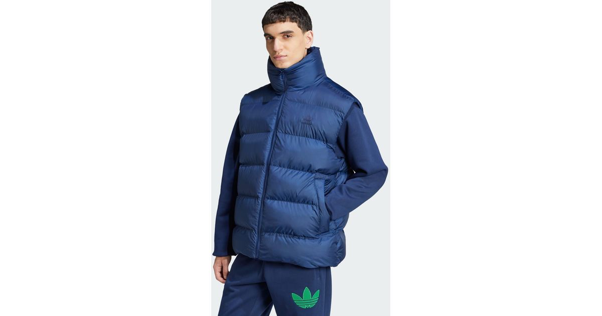 adidas Originals Tonal Puffer Vest in Blue for Men | Lyst UK