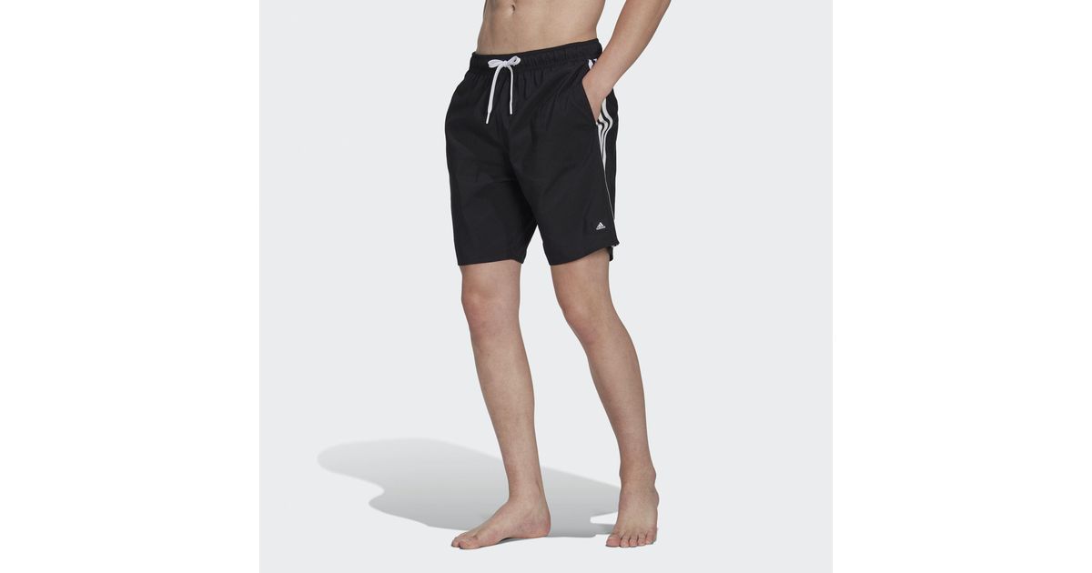 adidas 3-Stripes Clx Swim Shorts in Black for Men | Lyst UK