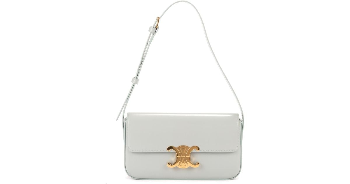 Celine Teen Triomphe Azul Bags in White | Lyst UK