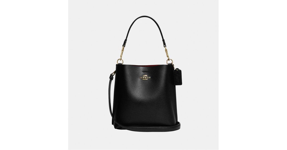 COACH Double Face Leather Mollie Bucket 22 Bag in Black | Lyst UK