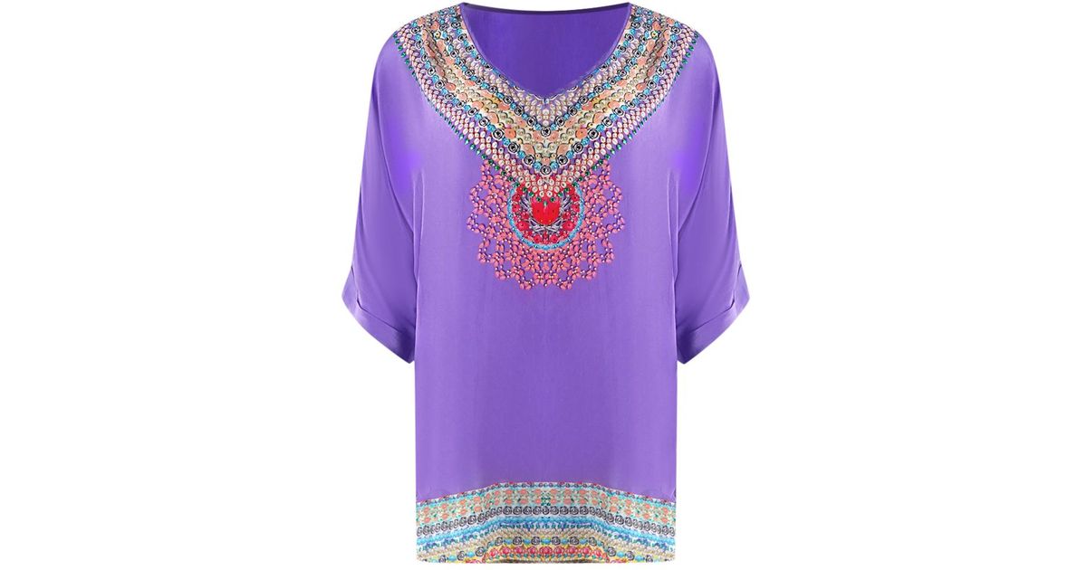 Inoa Tivoli Gardenia 12009 Silk Fish Top in Purple | Lyst UK