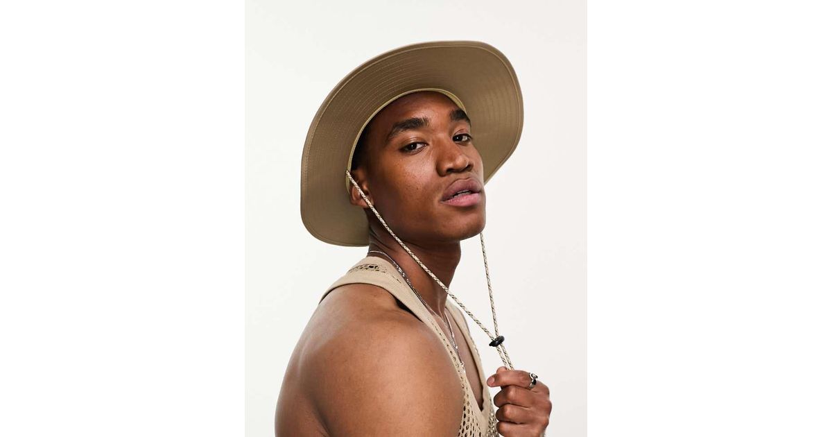 ASOS Safari Bucket Hat in Brown for Men | Lyst UK
