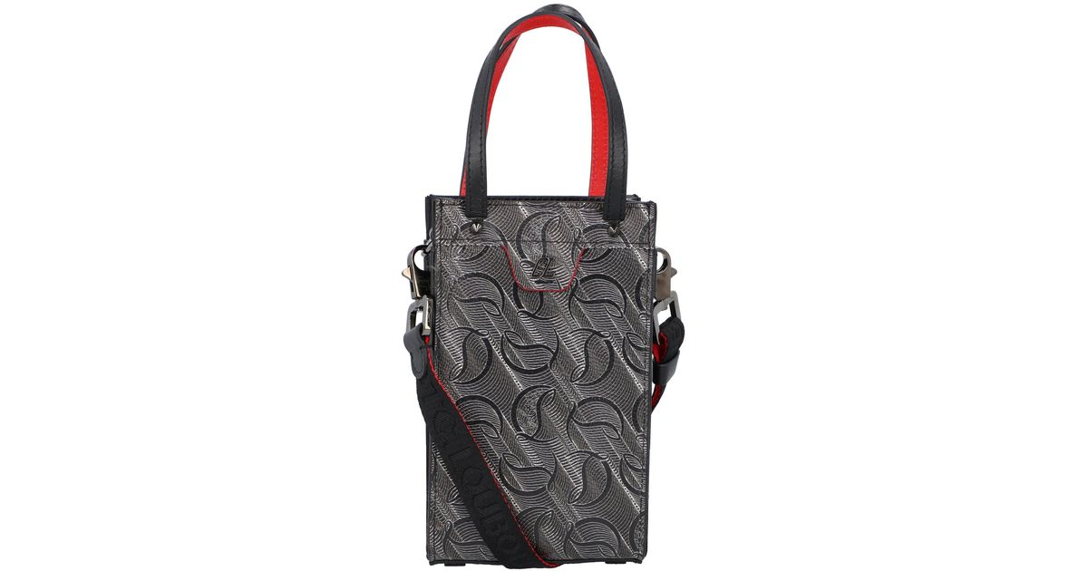 Christian Louboutin Monogram Ruistote Nano Tote Canvas in Black | Lyst UK
