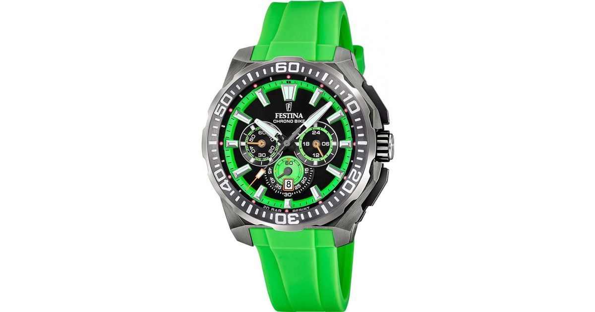 Festina F20725-3 Chrono Bike Watch in Green for Men | Lyst UK