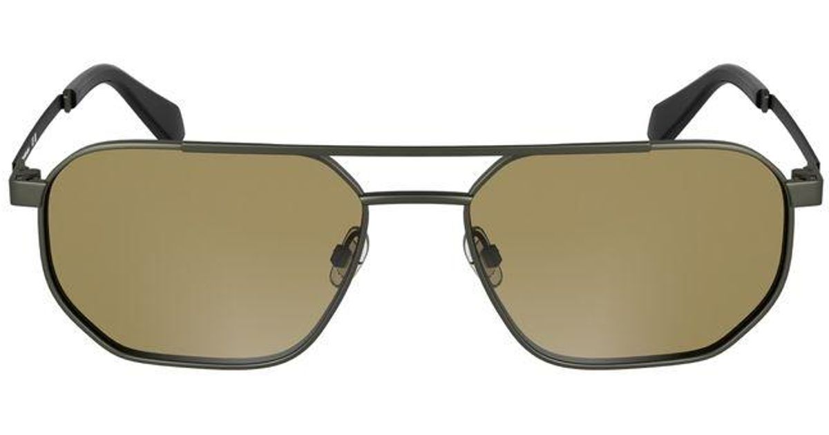 Calvin Klein Aviator Sunglasses Metal Frame Gradient Lenses in Brown ...