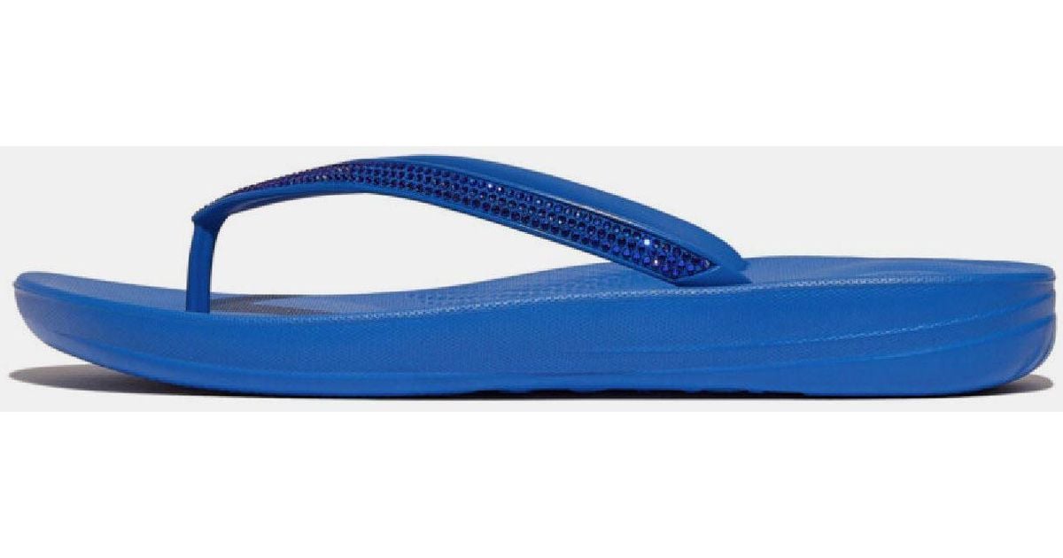 Fitflop Fit Flop Iqushion Sparkle Flip-Flop in Blue | Lyst UK