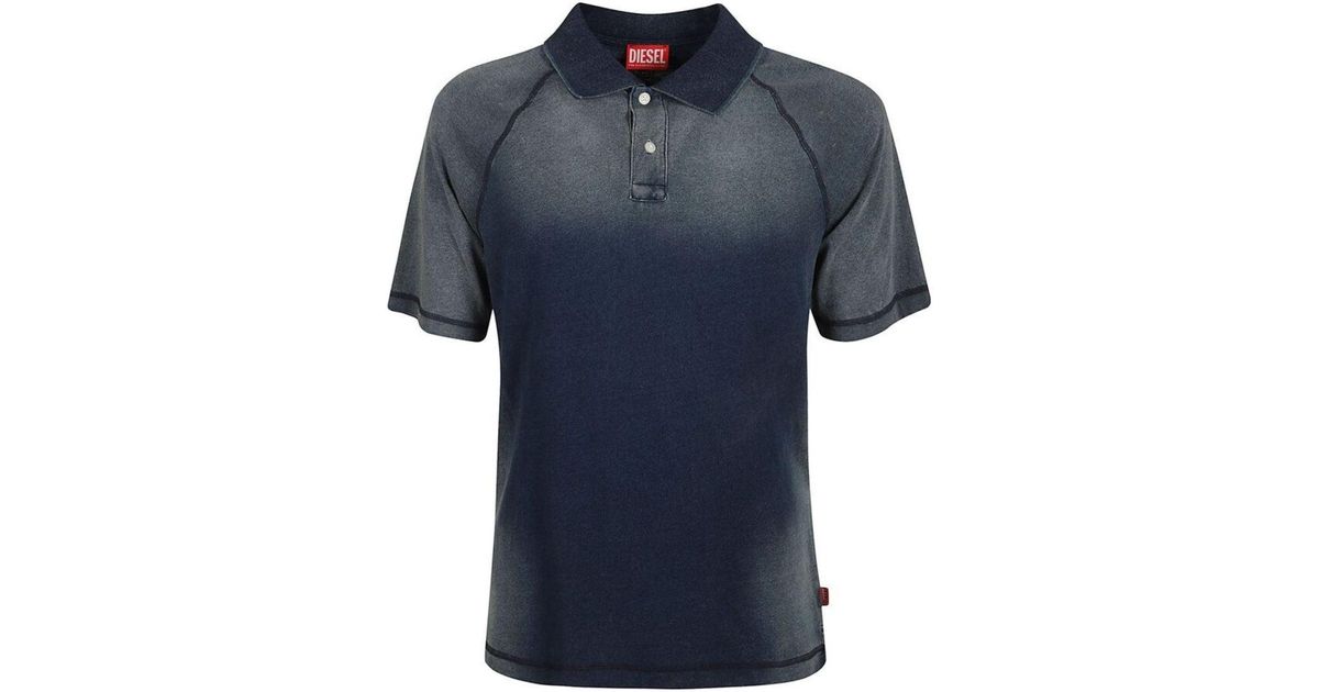 DIESEL T-Rasmith Faded Polo Shirt Cotton in Blue for Men | Lyst UK