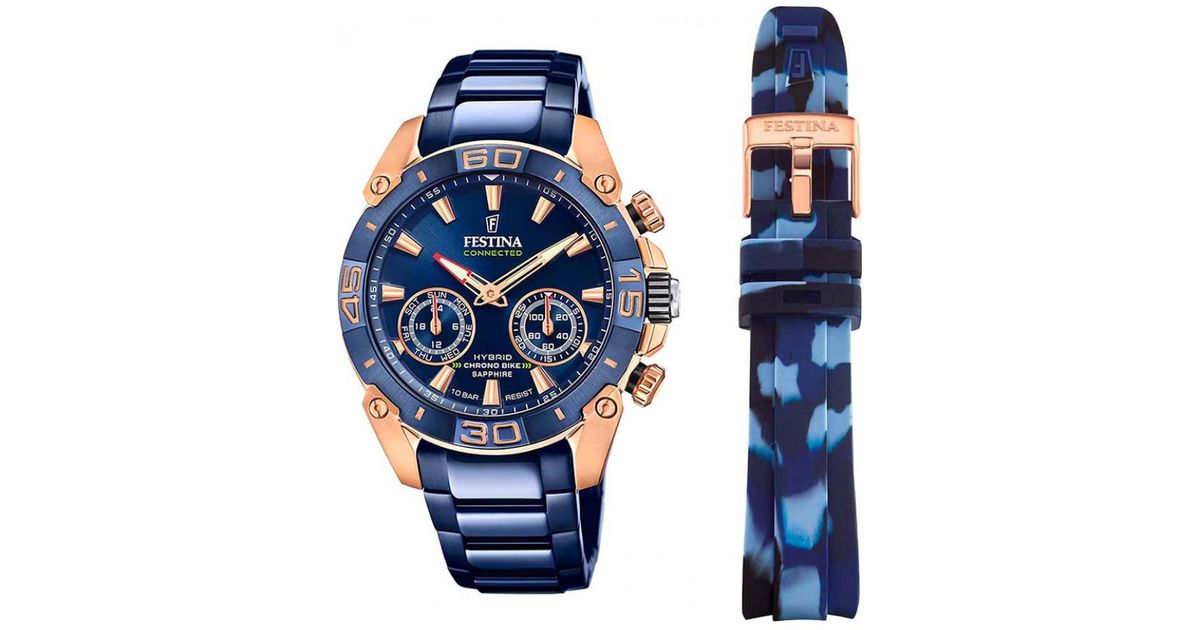 Festina F20549-1 Chrono Bike Smartwatch And Strap Gift Set in Blue for ...
