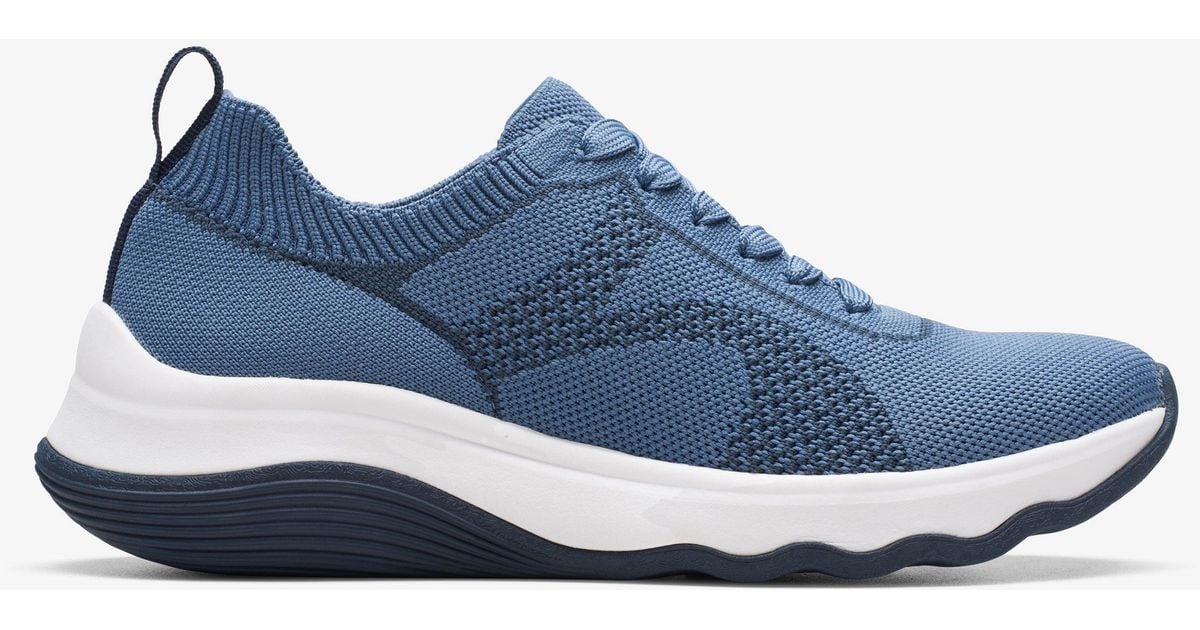 Clarks Circuit Tie Denim Knit Shoes in Blue | Lyst UK