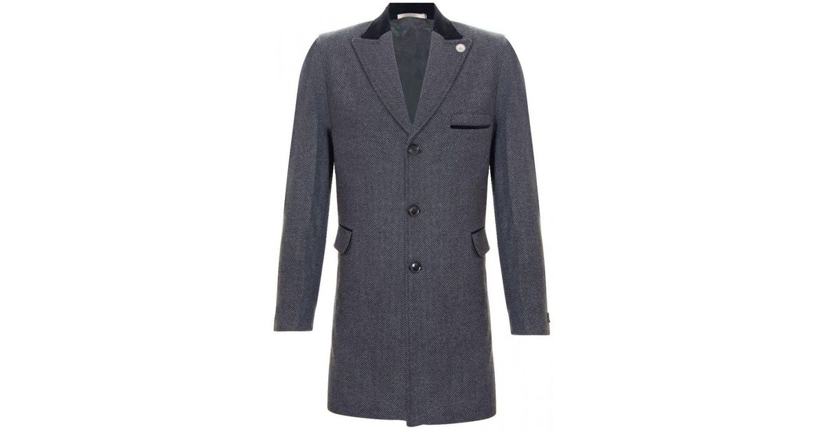 TruClothing 3/4 Long Crombie Overcoat Jacket Herringbone Tweed Coat ...