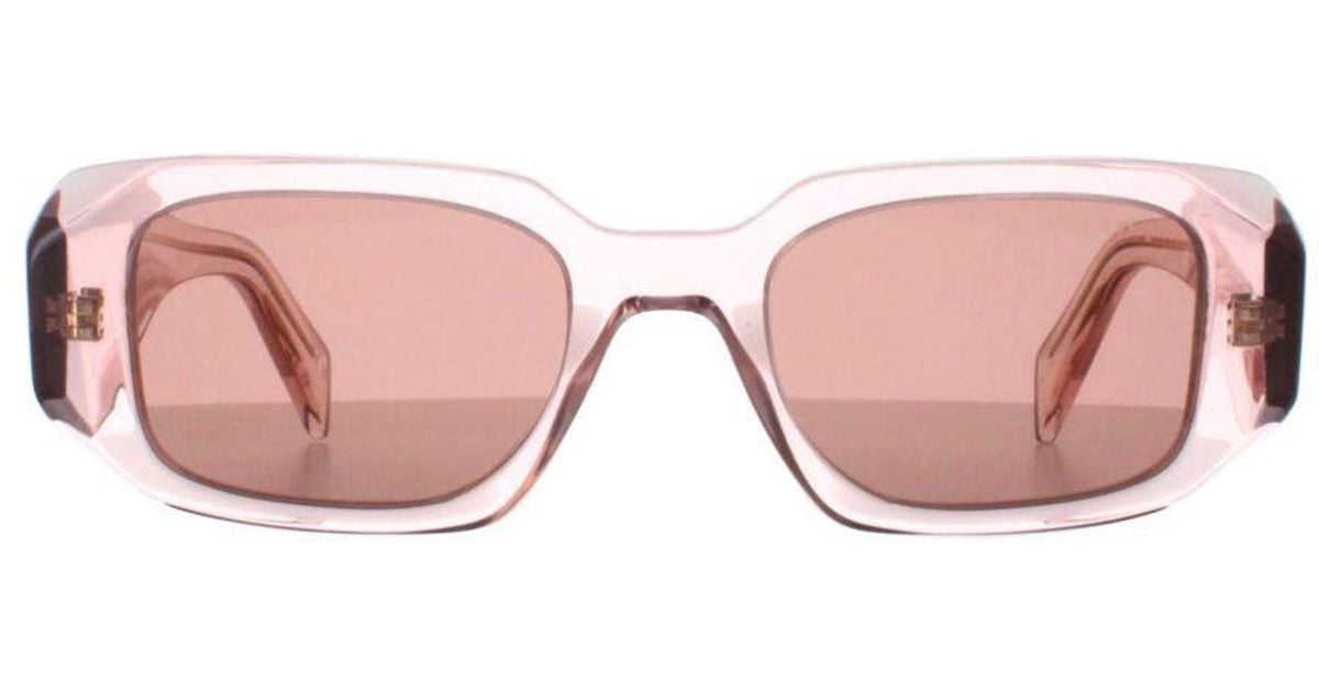 Prada Rectangle Transparent Peach Light Pr17Ws in Pink | Lyst UK