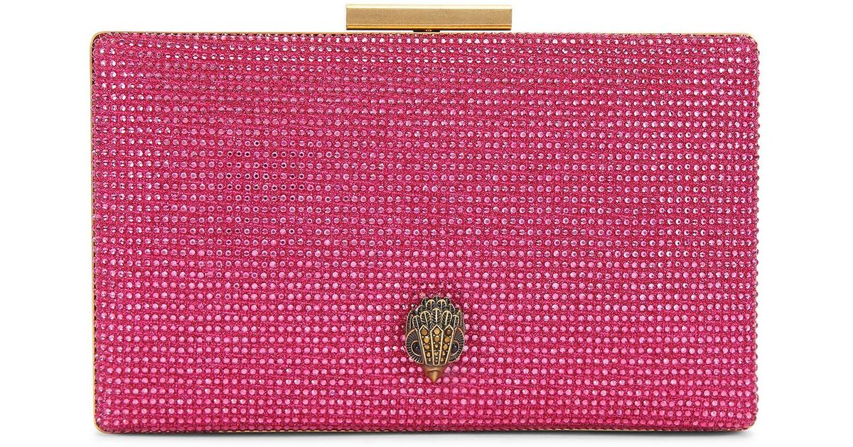Kurt Geiger Crystal Box Clutch Bag in Purple | Lyst UK
