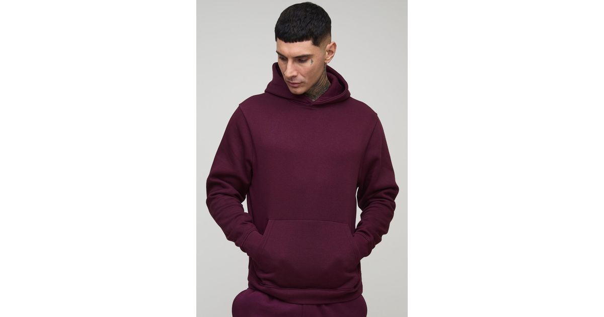 BoohooMAN Tall Basic Regular Fit Over The Head Hoodie in Purple for Men ...