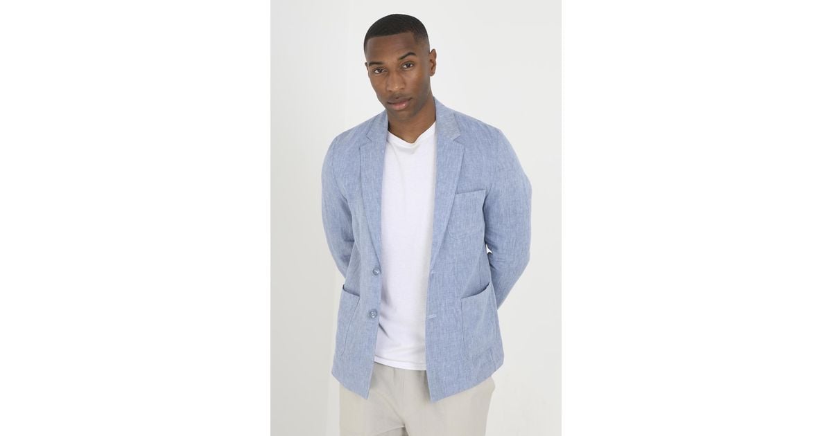 Brave Soul Light 'Cambridge' Button Through Chambray Blazer in Blue for ...