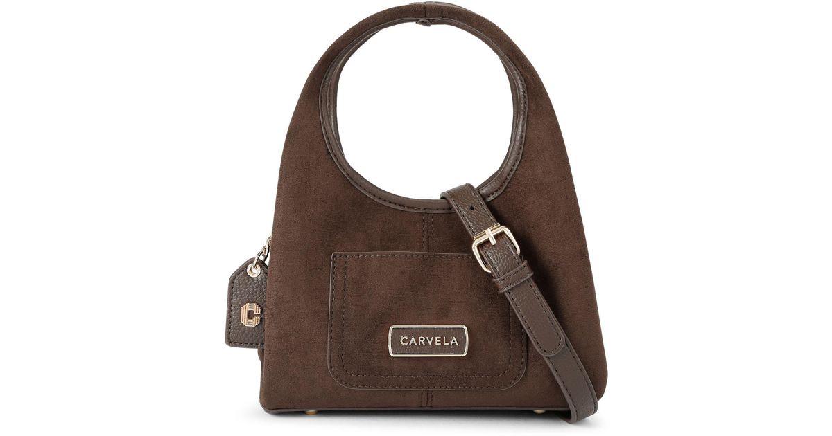 Carvela Kurt Geiger Suedette Milano Micro Bag in Brown | Lyst UK