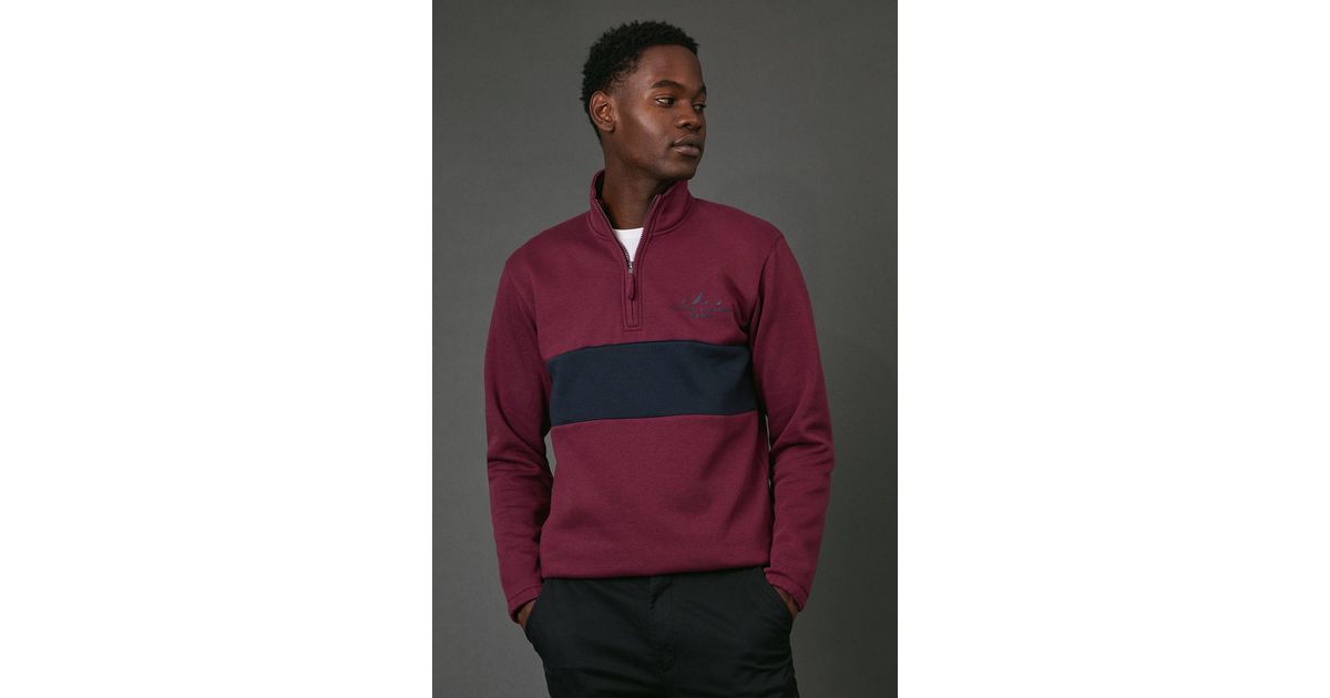 MAINE Sailing Academy Half Zip Jumper Cotton in Red for Men | Lyst UK