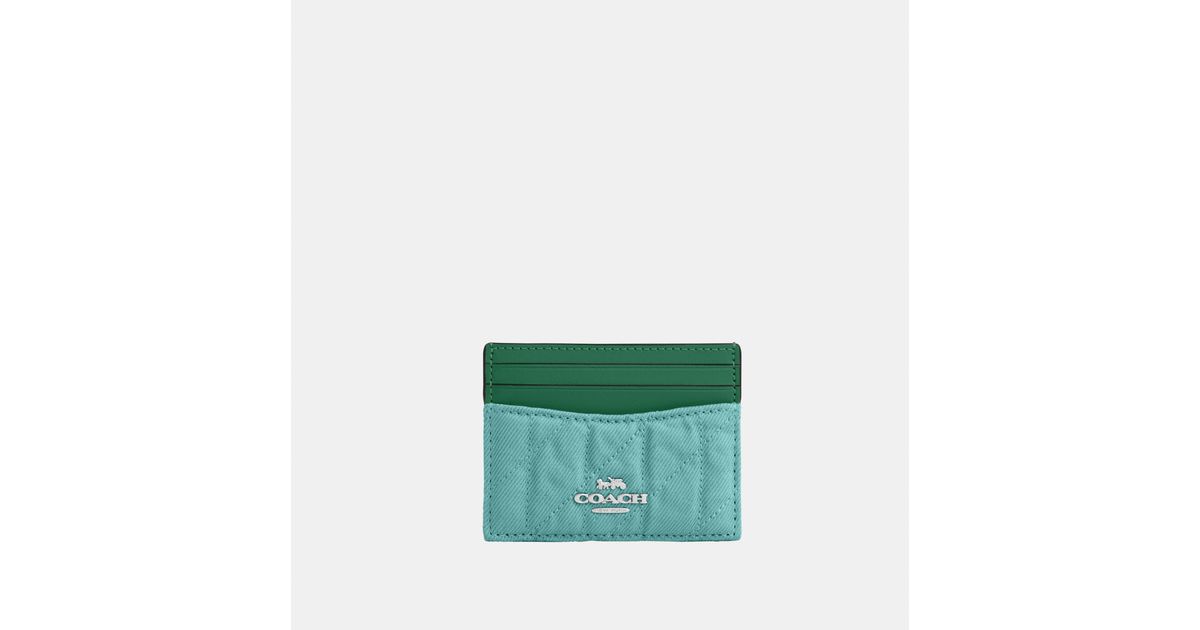 COACH Slim Id Card Case in Green | Lyst UK