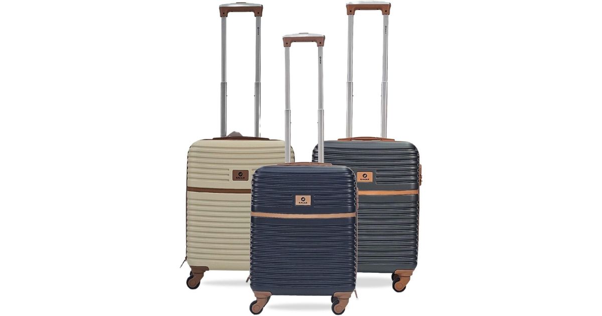 Infinity Leather Hardshell Cabin Robust 4 Wheel Abs Luggage Travel Bag ...