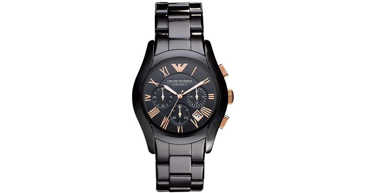 Emporio Armani ' Ceramic Chronograph Watch Ar1410 Metal in Grey for Men ...