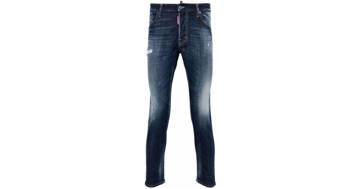 DSquared² Dark Skater Fit Jeans Cotton in Blue for Men | Lyst UK