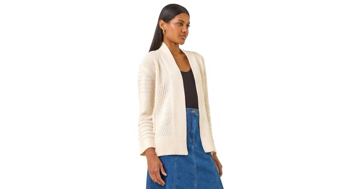 Roman Textured Knit Cardigan in Blue | Lyst UK