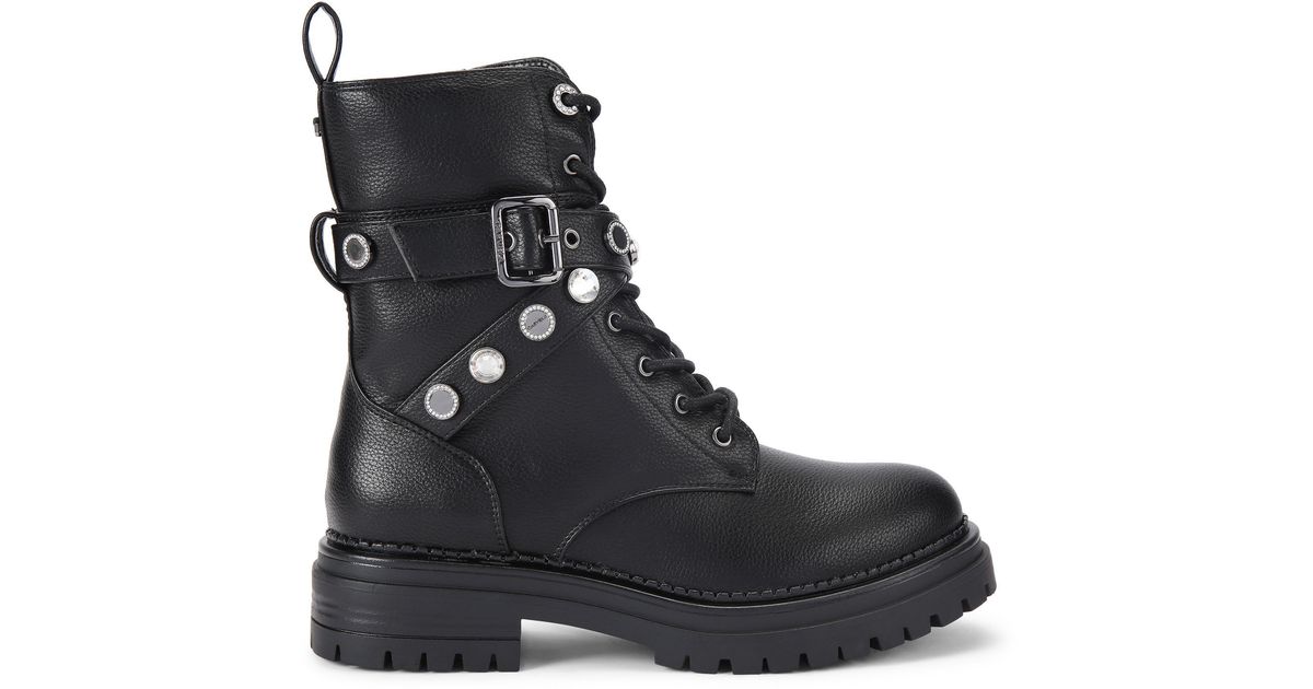 Carvela Kurt Geiger Headline Combat Coin Boots in Black | Lyst UK