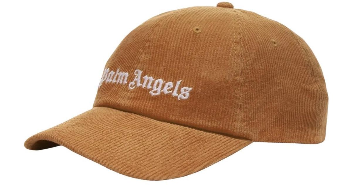 Palm Angels Logo Corduroy Baseball Cap Cotton in Brown | Lyst UK