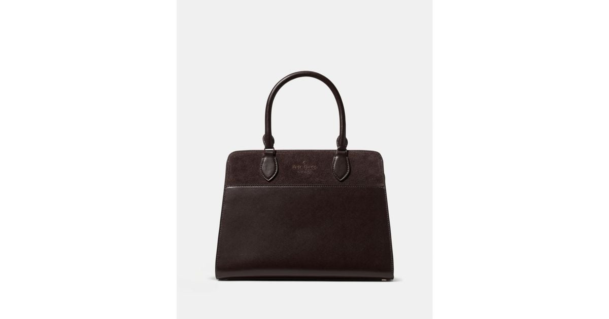 Kate Spade Madison Suede Medium Satchel in Black | Lyst UK