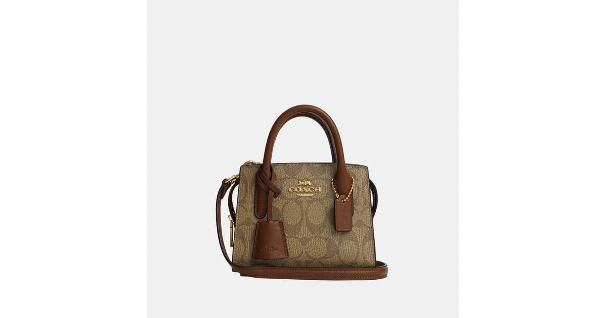 COACH Signature Andrea Mini Carryall Bag in Natural | Lyst UK
