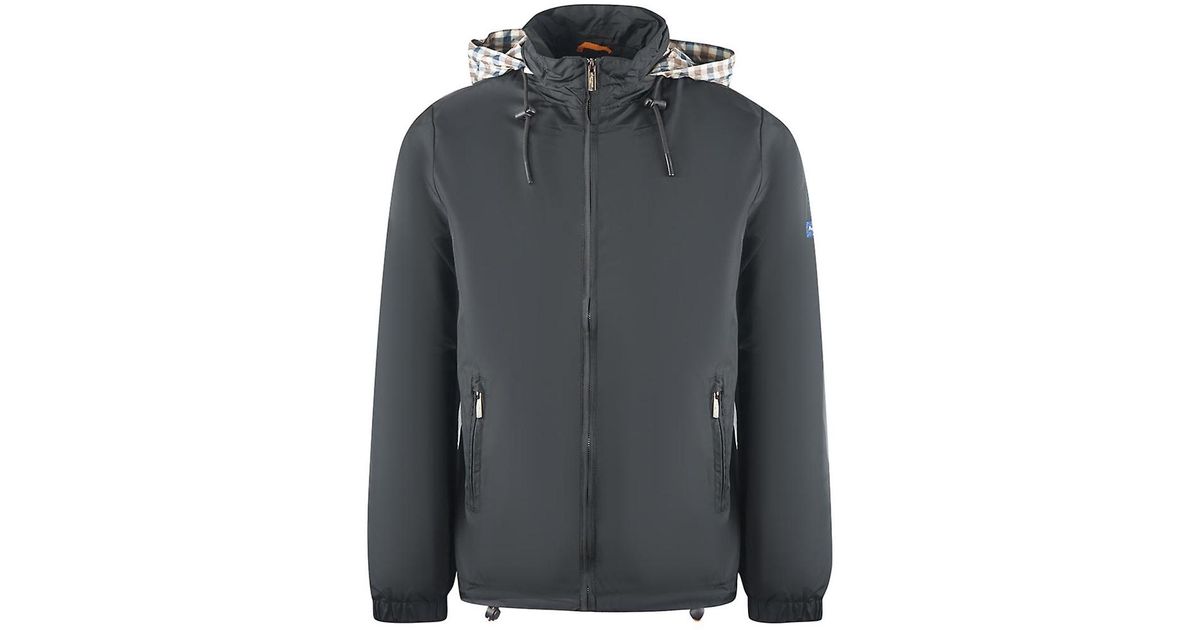 Aquascutum Plain Lightweight Hidden Hood Jacket in Grey | Lyst UK