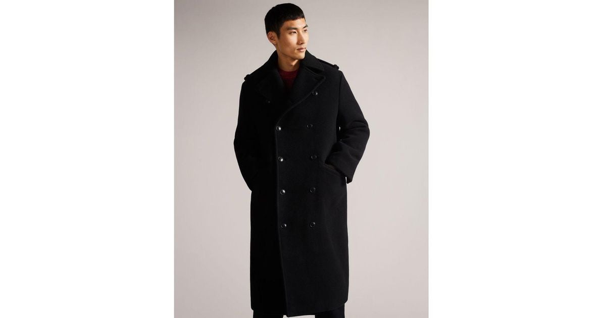 Ted Baker Ockley Heavyweight Military Coat in Black for Men | Lyst UK