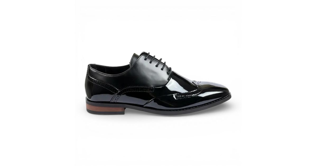 Infinity Leather Patent Pu Wingtip Brogue Oxford Shoes Faux Leather in ...