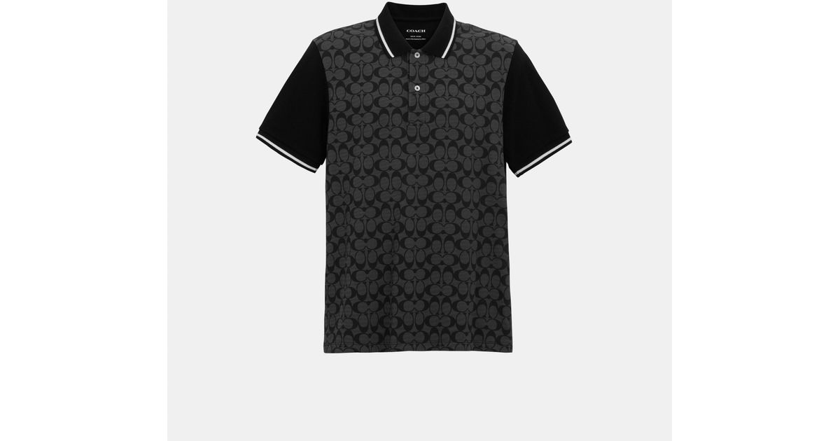 COACH Signature Polo in Black for Men | Lyst UK