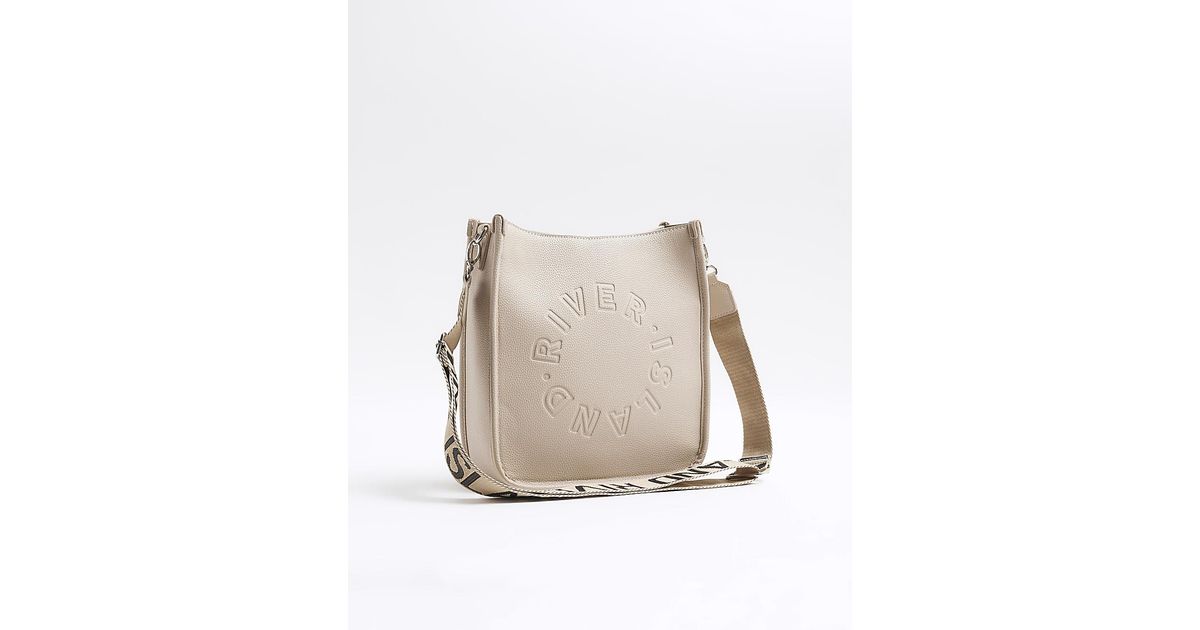 River Island Messenger Bag Logo in White | Lyst UK