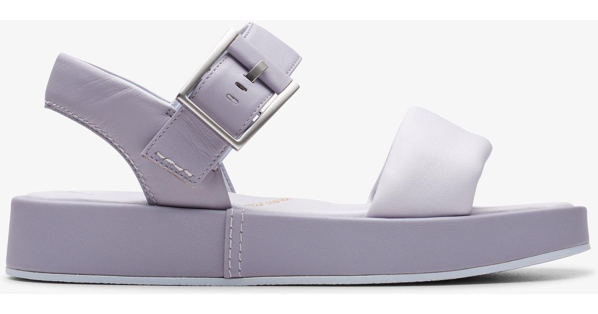 Clarks Alda Strap Lilac Combi Sandals in White | Lyst UK