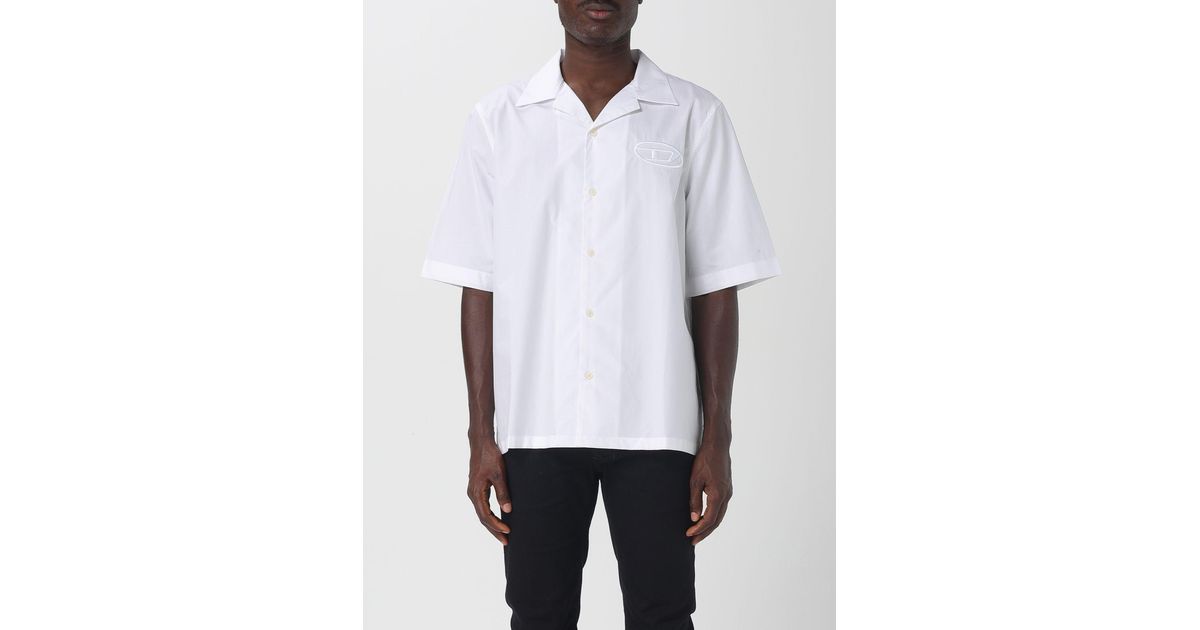 DIESEL Short Sleeve Shirt in White for Men | Lyst UK