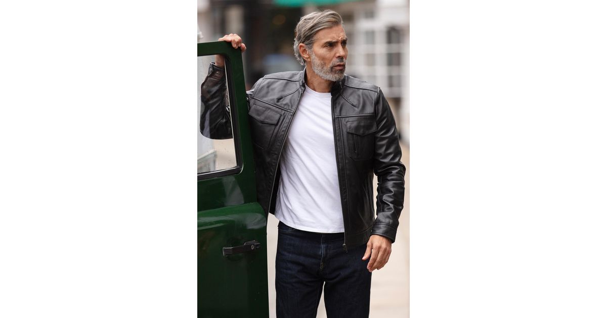 Ashwood Leather 'Edinburgh' Real Bomber Jacket in Grey for Men | Lyst UK