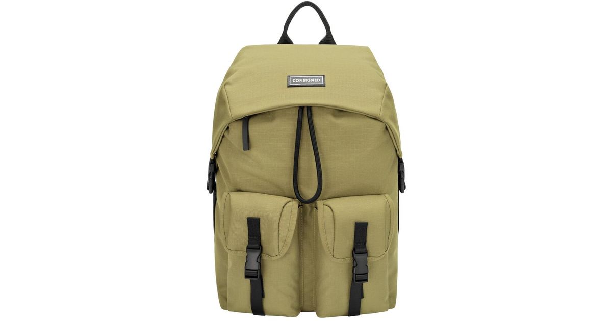 Consigned Recycled Polyester Flap Over Backpack in Green | Lyst UK