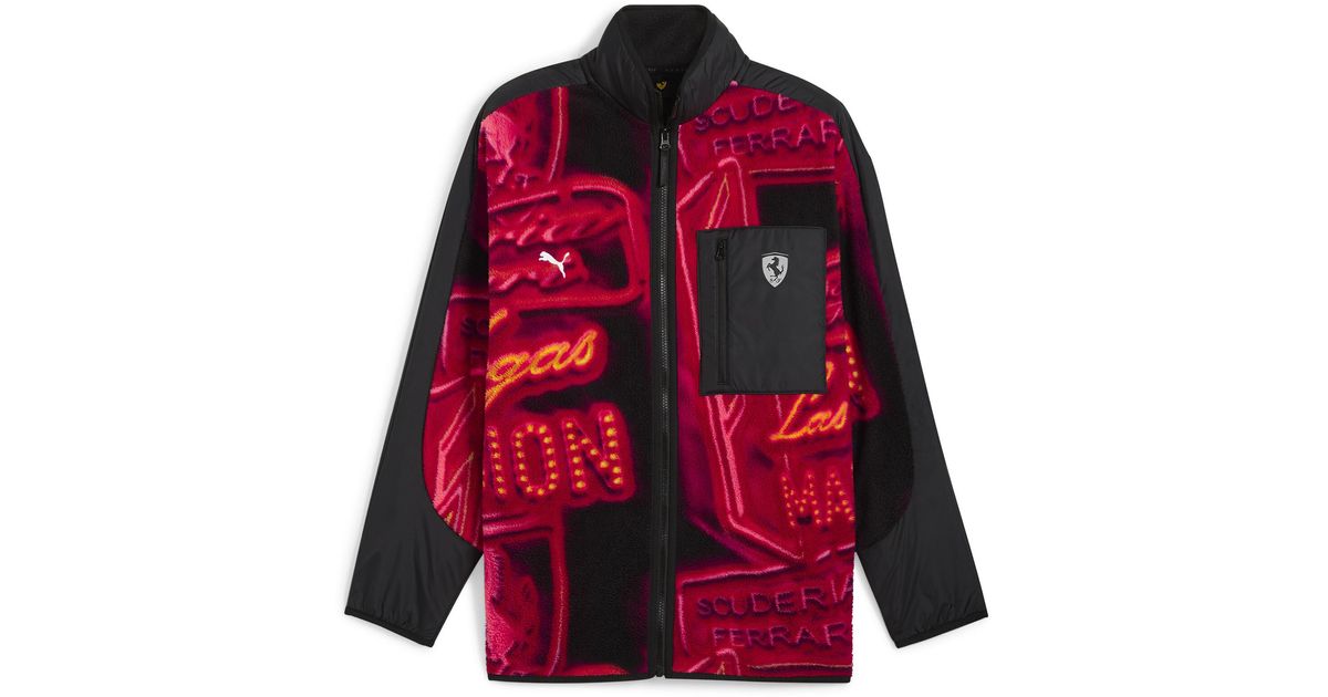 PUMA Scuderia Ferrari Race Neon Energy Fleece Jacket in Red for Men ...