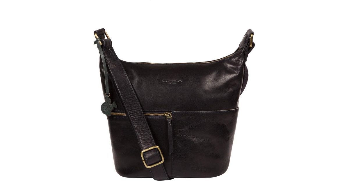 Conkca 'Kristin' Leather Shoulder Bag in Black | Lyst UK