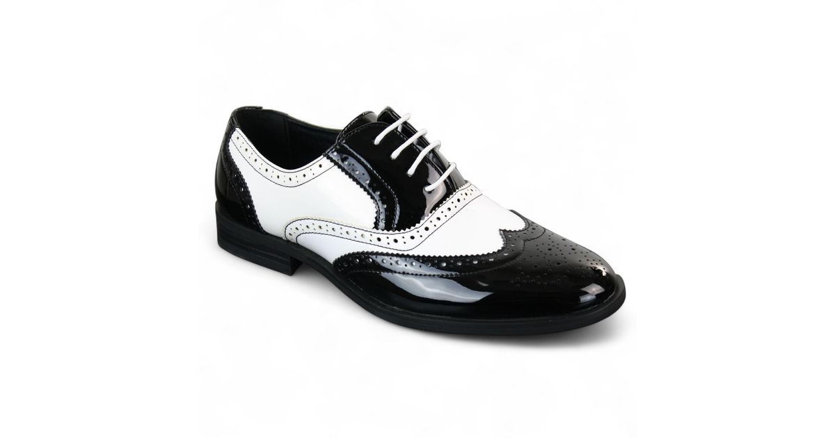Infinity Leather Patent Lace-Up Brogues Smart Dress Shoes Faux Leather ...