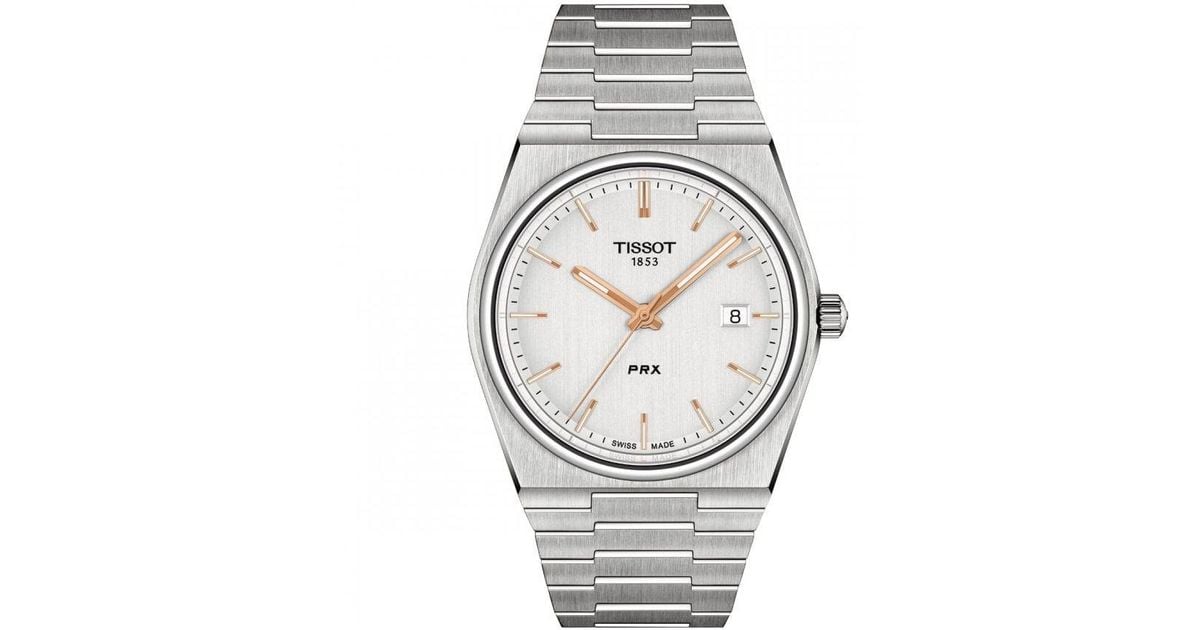 Tissot Prx Stainless Steel Bracelet Dial Watch in Grey for Men | Lyst UK