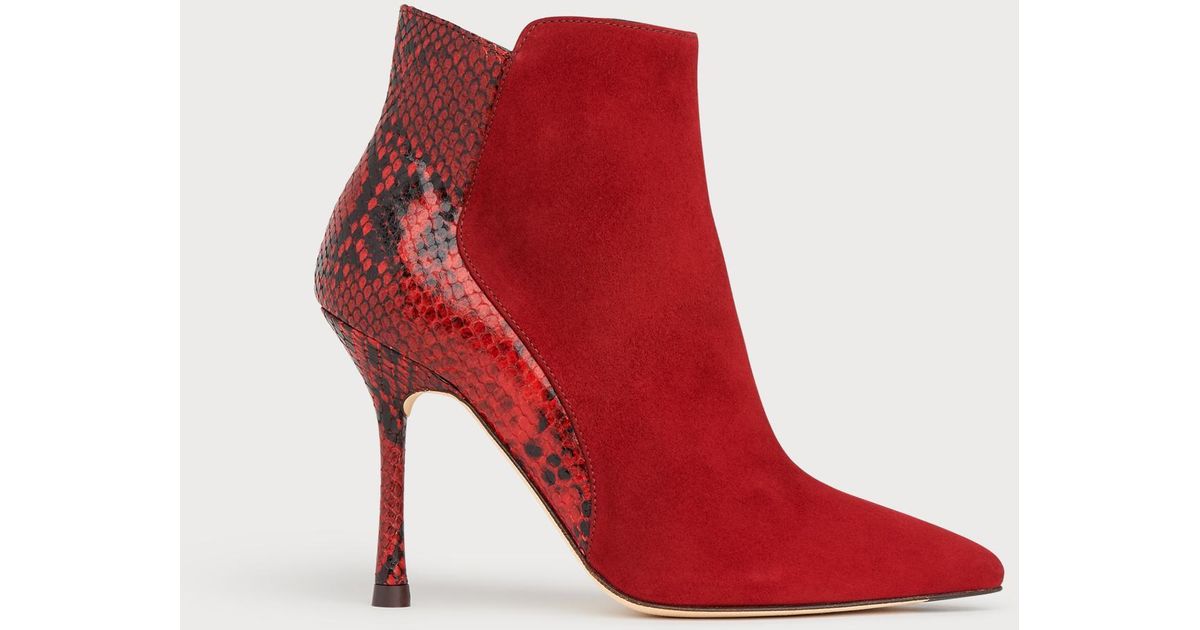 LK Bennett Aliyah Ankle Boots, Dark in Red | Lyst UK