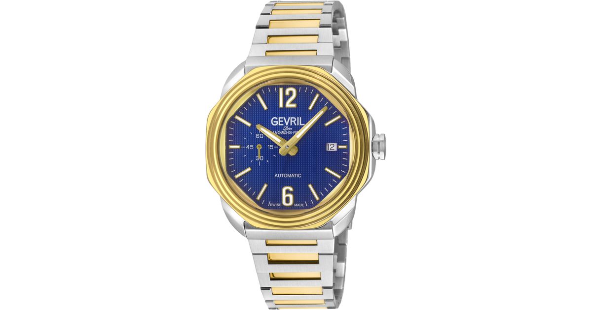 Gevril Roosevelt Swiss Made Automatic, Sa110 Checker Pattern Dial ...